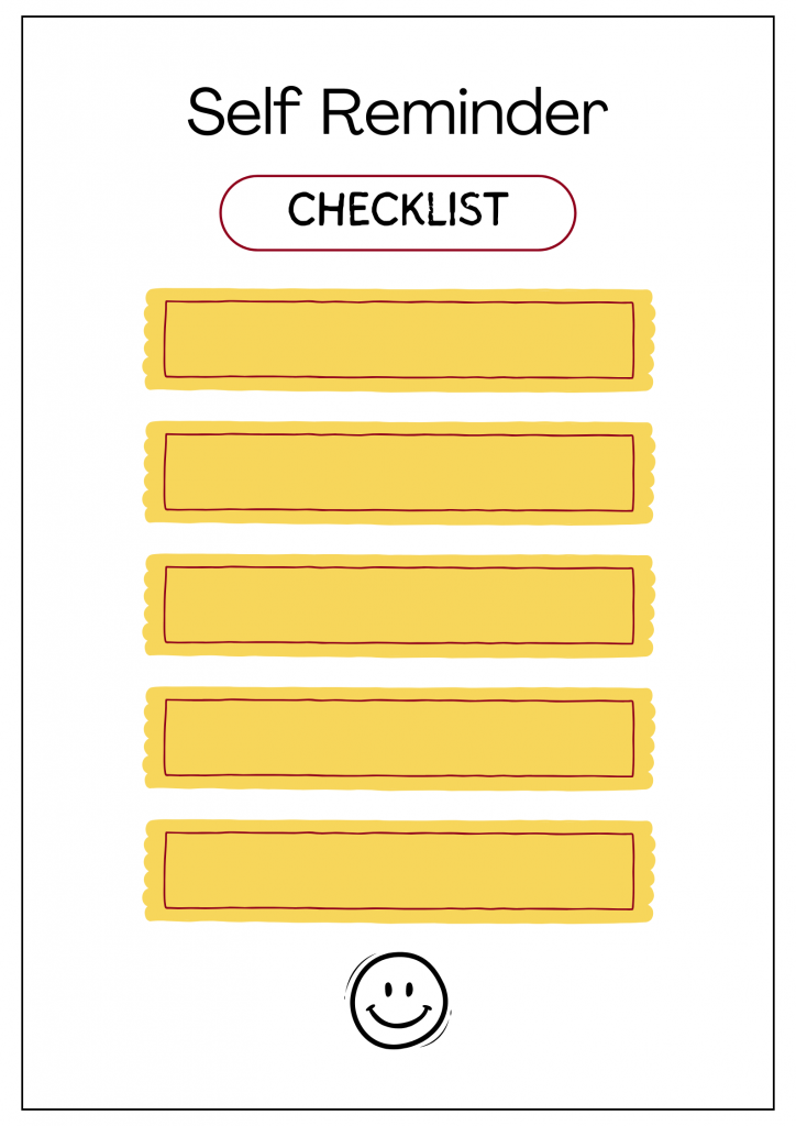 Self Reminder Checklist - The Mastery Venture