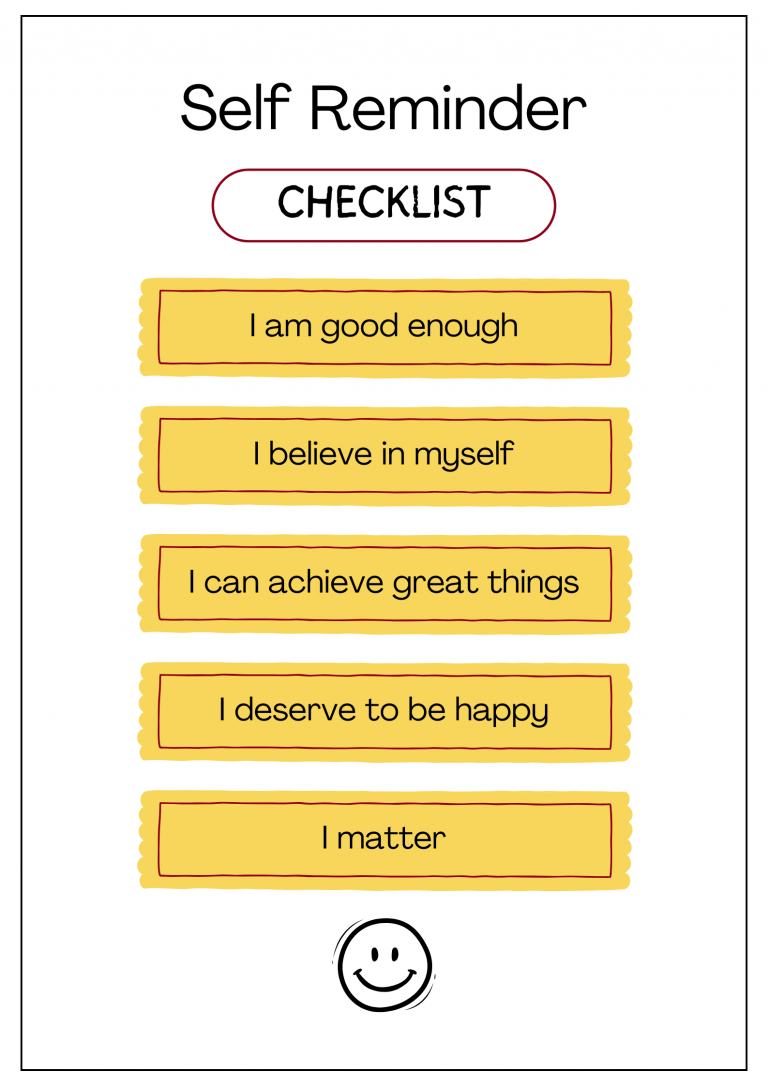 Self Reminder Checklist - The Mastery Venture